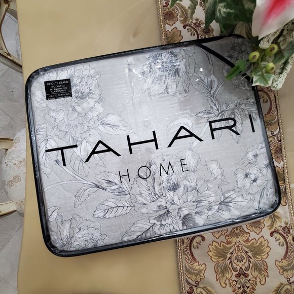 Tahari | Bedding | Tahari Home Vivian Silvergray 3 Piece Floral King ...